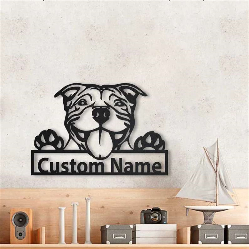 American Pit Bull Dog Metal Wall Art Dog Lover Personalized Metal Sign ...