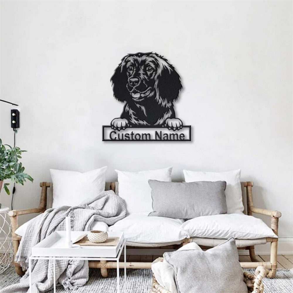 American Water Spaniel Dog Metal Art Personalized Metal Name Sign ...