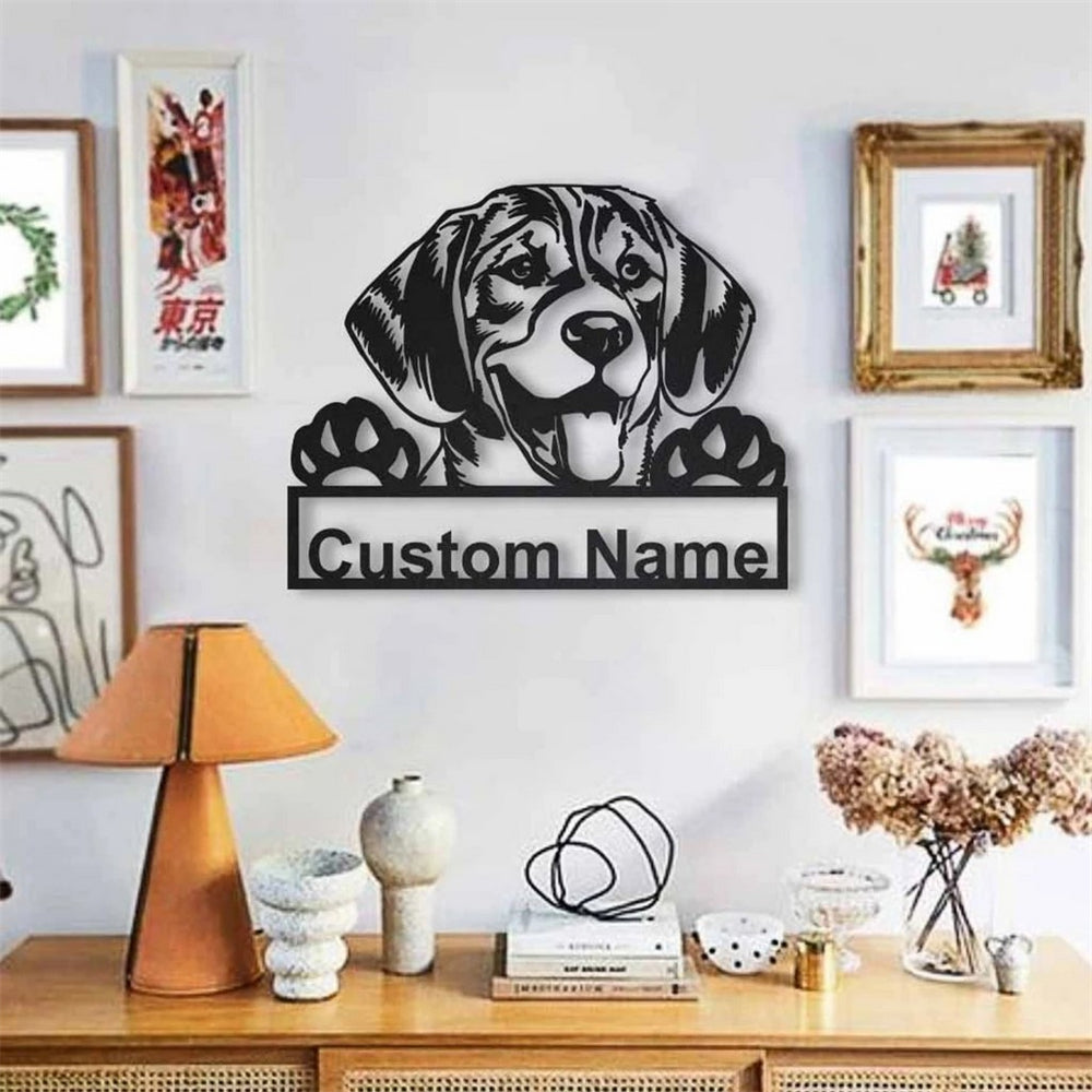 Beagle Dog Metal Art Personalized Metal Name Sign – Beckymetal.com