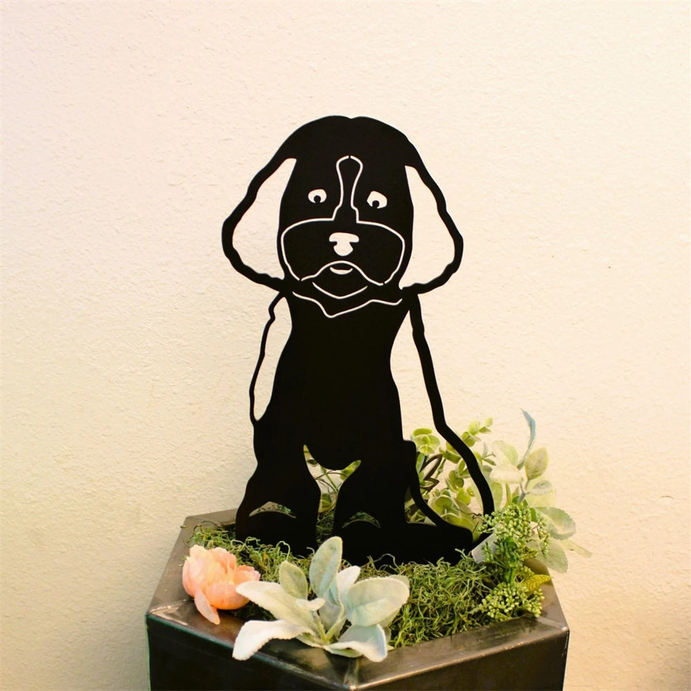 Cavapoo Black Metal Dog Silhouette – Beckymetal.com