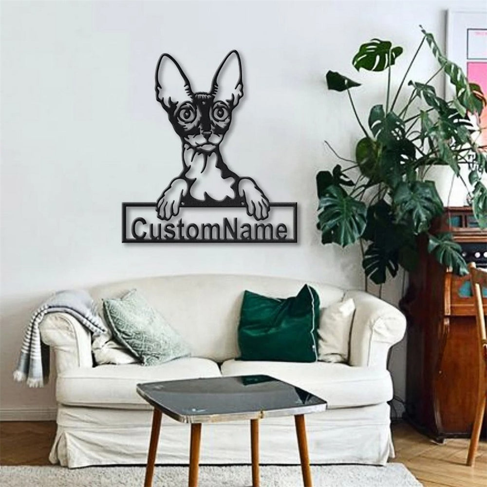 Cornish Rex Cat Metal Art Personalized Metal Name Sign – Beckymetal.com