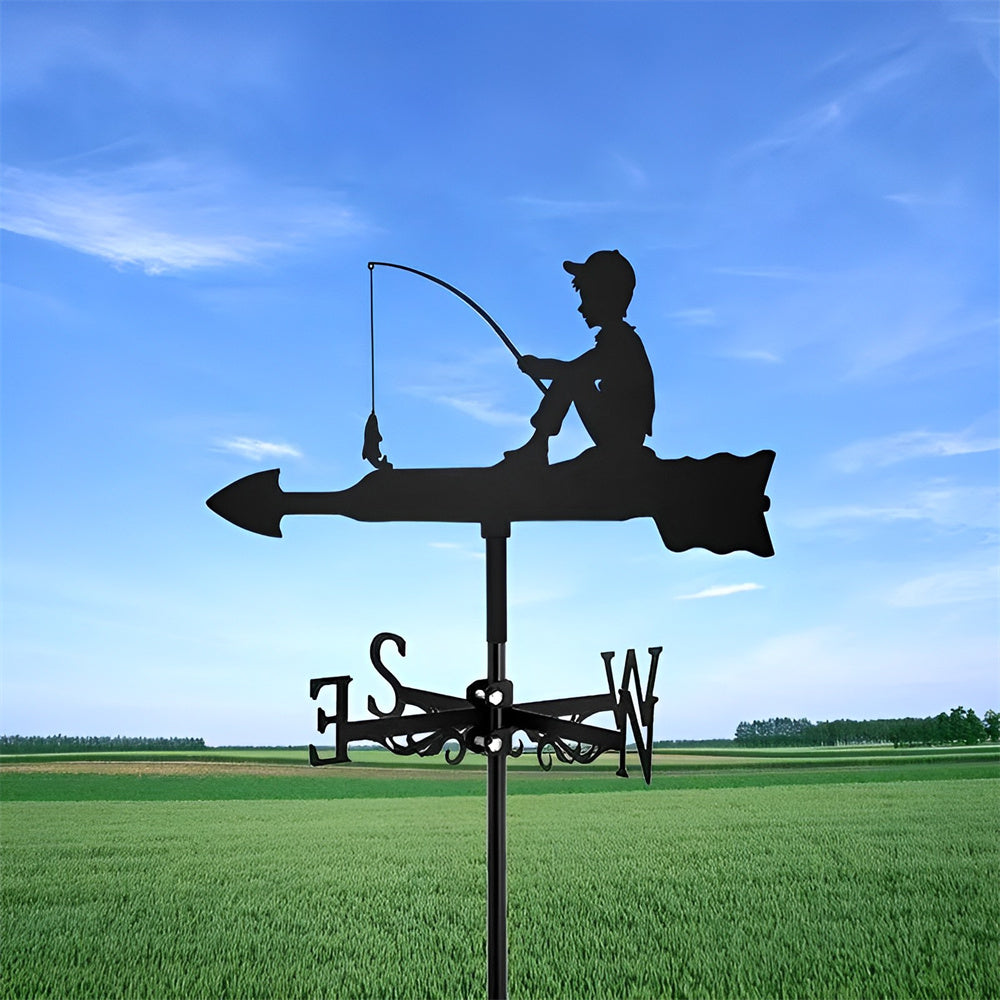 Little Boy Fishing Stainless Steel Weathervane – Beckymetal.com