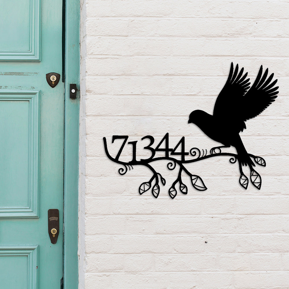 Bird House Numbers Branch Address Sign Custom – Beckymetal.com