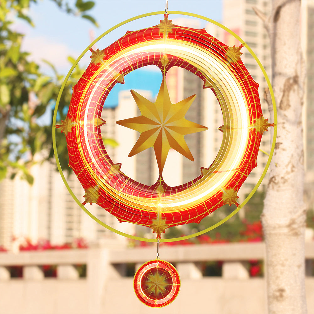 Star of Hope Wind Spinner 3D Stainless Steel Wind Chime Crop Bird Repe ...