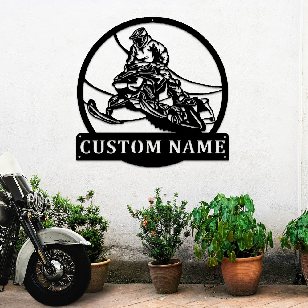 Snowmobile Metal Wall Art Custom Name Metal Sign – Beckymetal.com