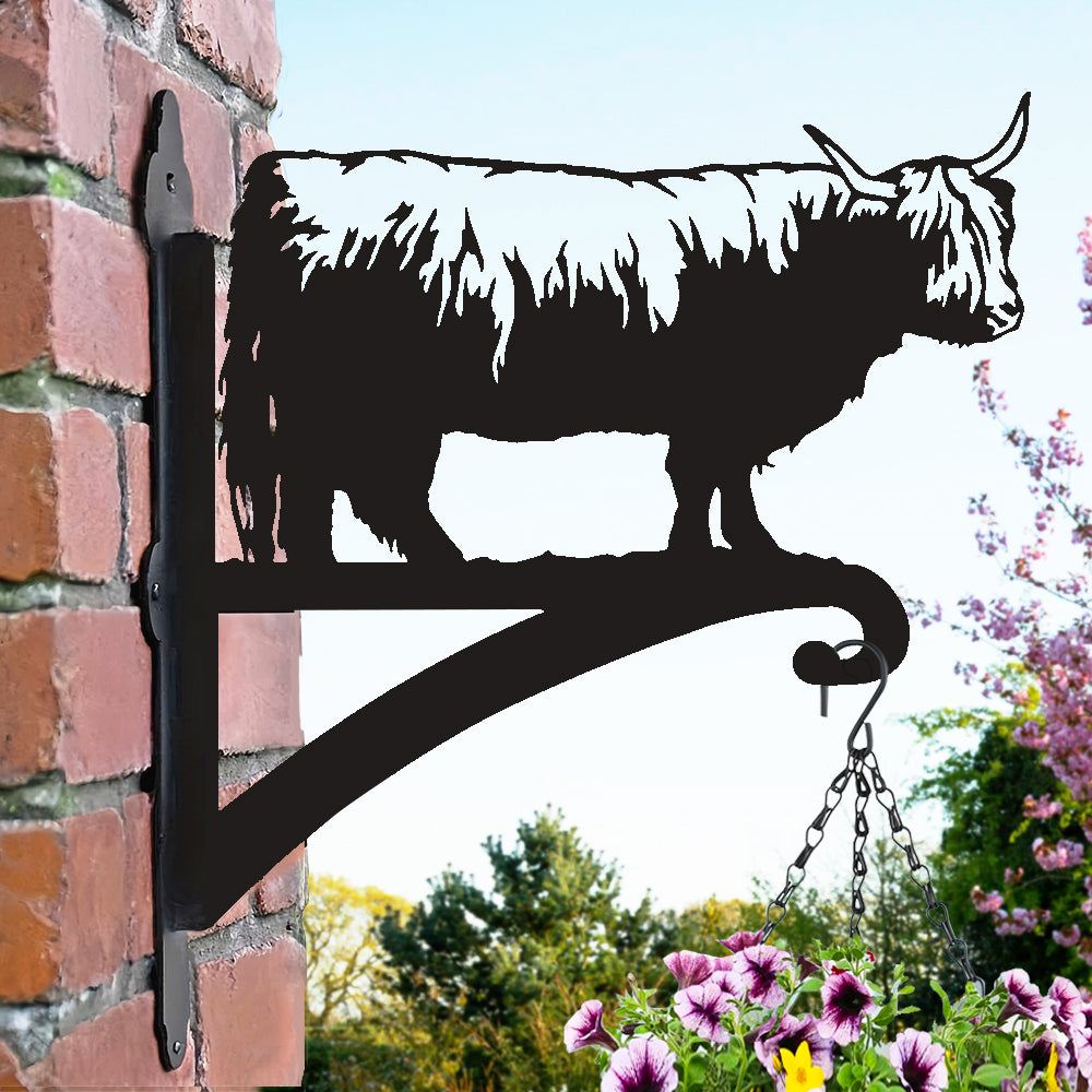 Highland Cow Metal Hanging Bracket Plant Stand – Beckymetal.com