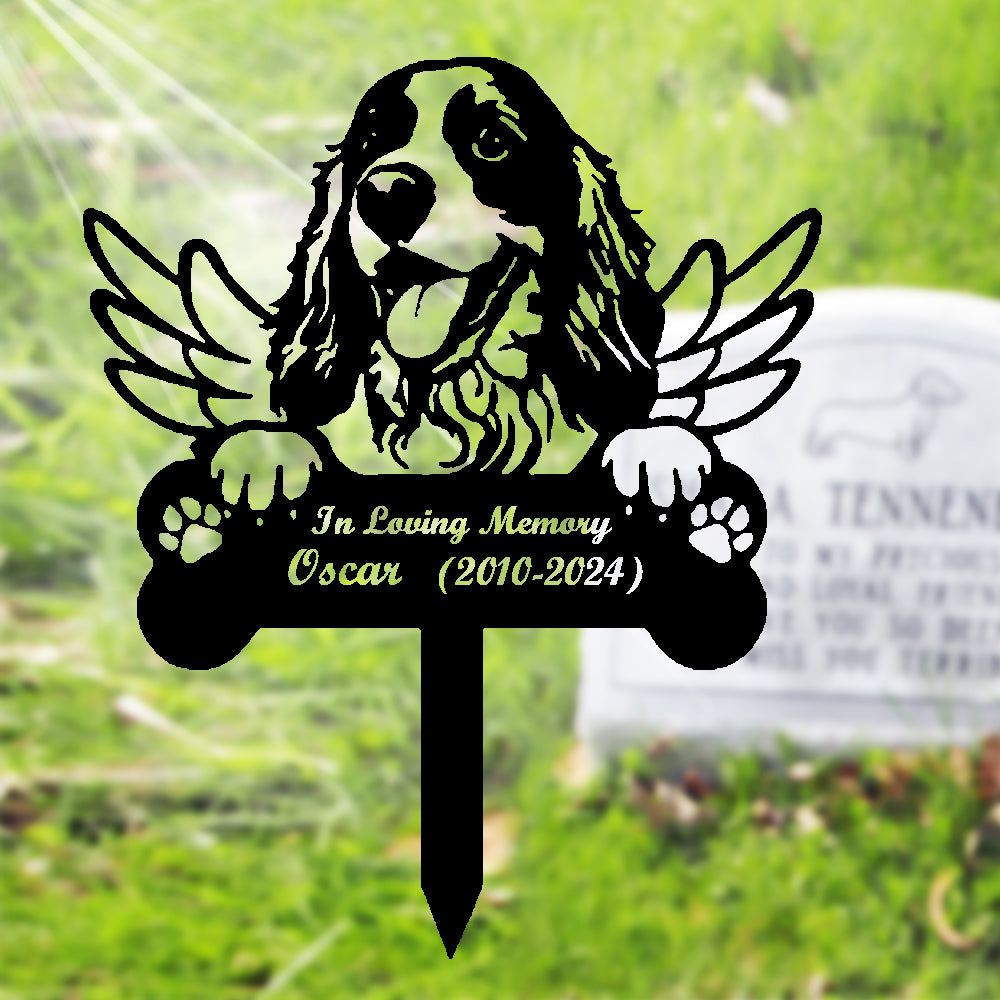 Cocker Spaniel Dog Custom Memorial Stake with Wings – Beckymetal.com