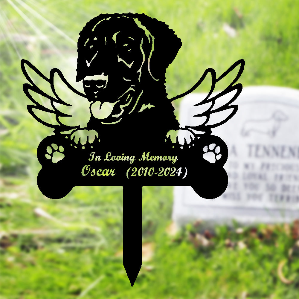 Curly Coated Retriever Dog Custom Memorial Stake with Wings ...