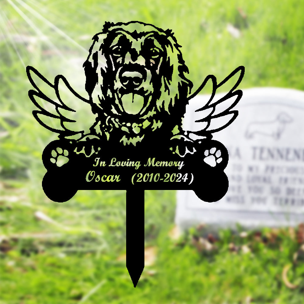 English Cocker Spaniel Dog Custom Memorial Stake with Wings ...