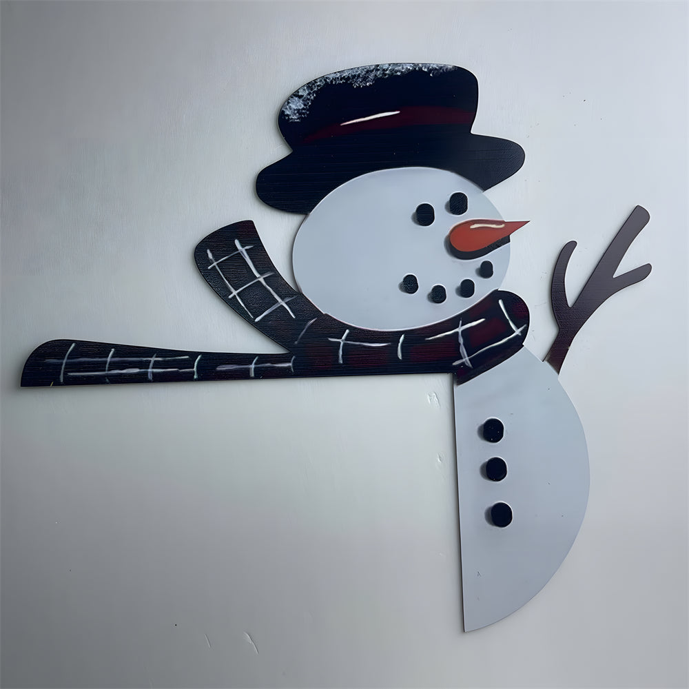 Christmas Snowman Metal Door Corner Sign – Beckymetal.com