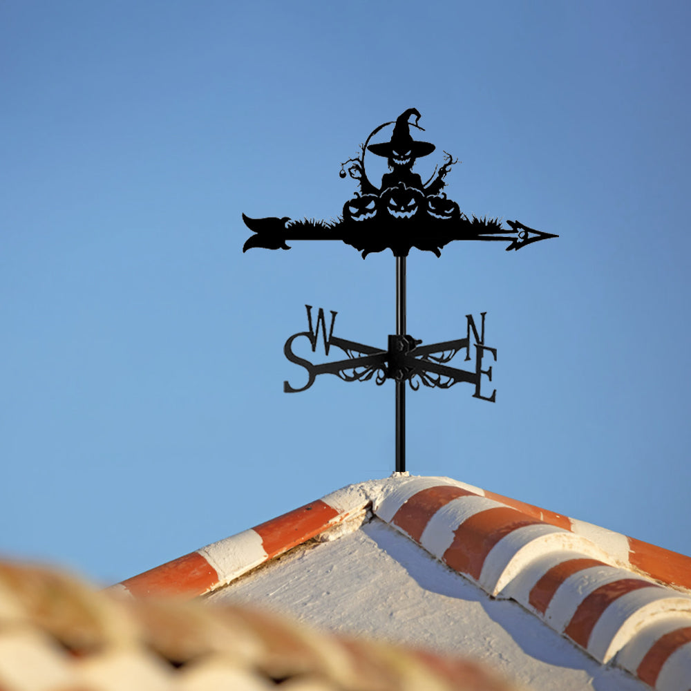 Halloween Spooky Pumpkin Face and Ghost Stainless Steel Weathervane ...