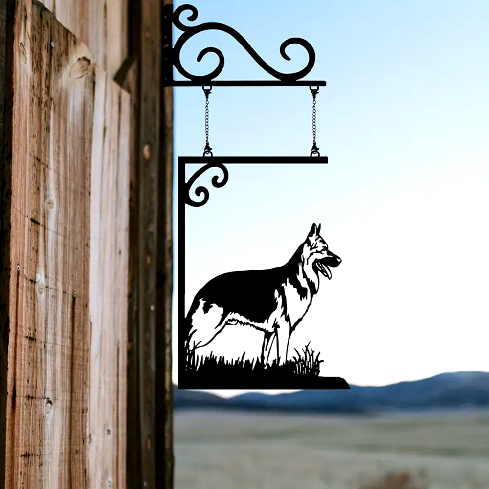German Shepherd Dog Door Sign Hanging Chain Metal Art – Beckymetal.com