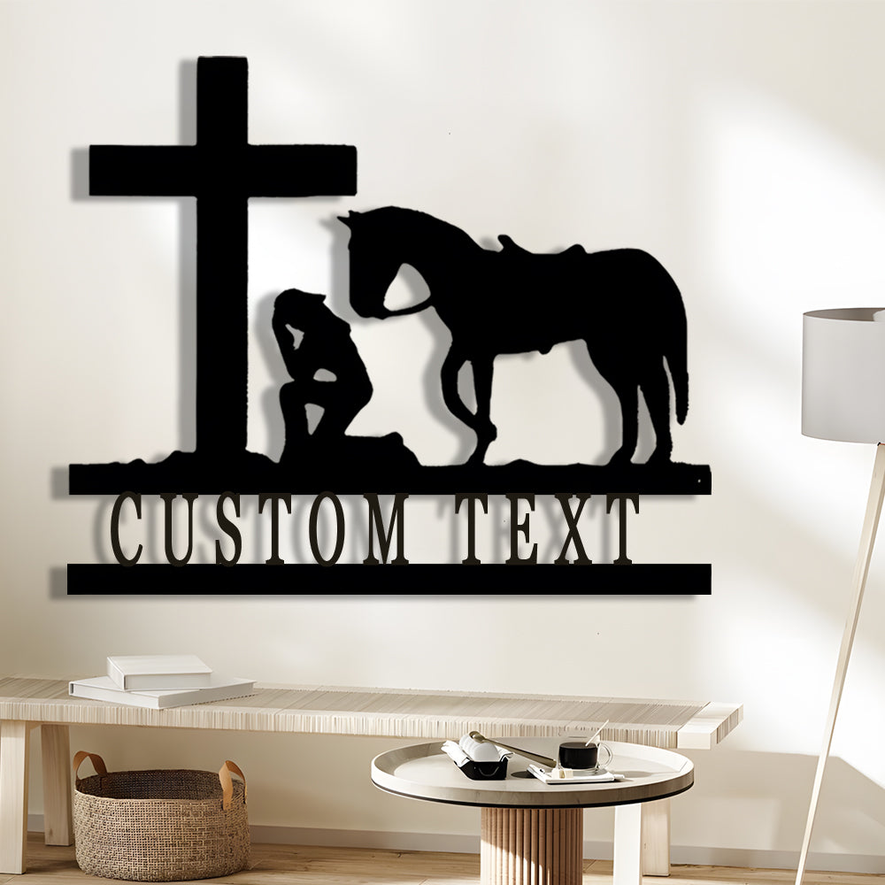 Custom Name Easter Cross Metal Sign Metal Wall Art Decoration ...