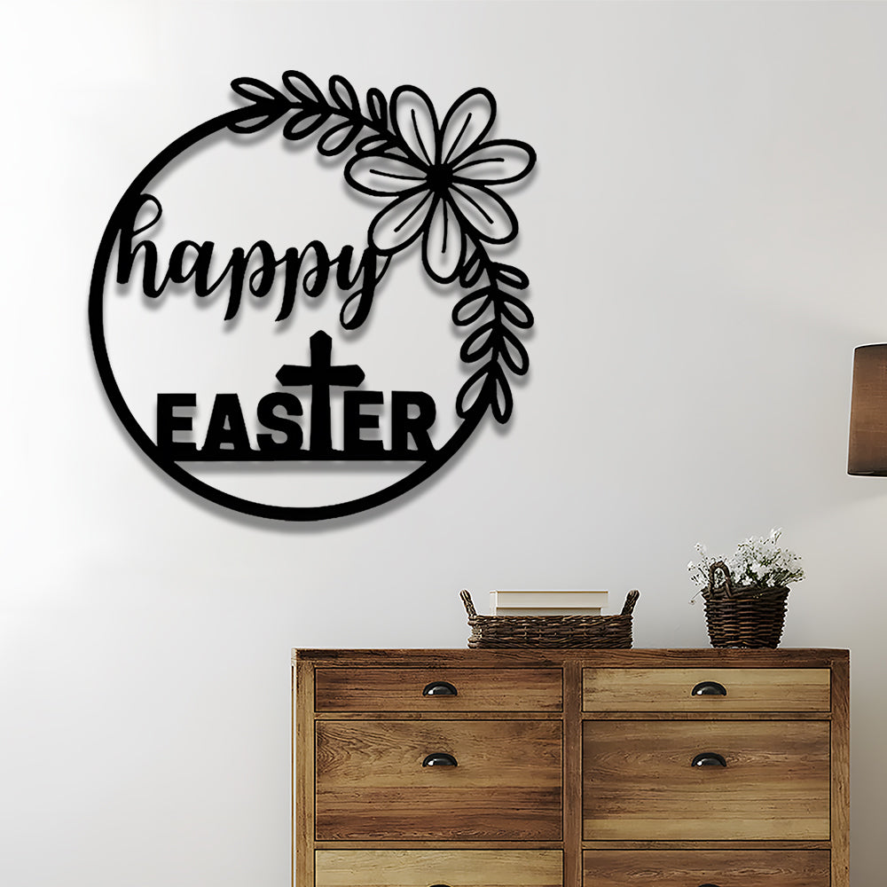 Happy Easter Sign Metal Wall Art Decoration – Beckymetal.com