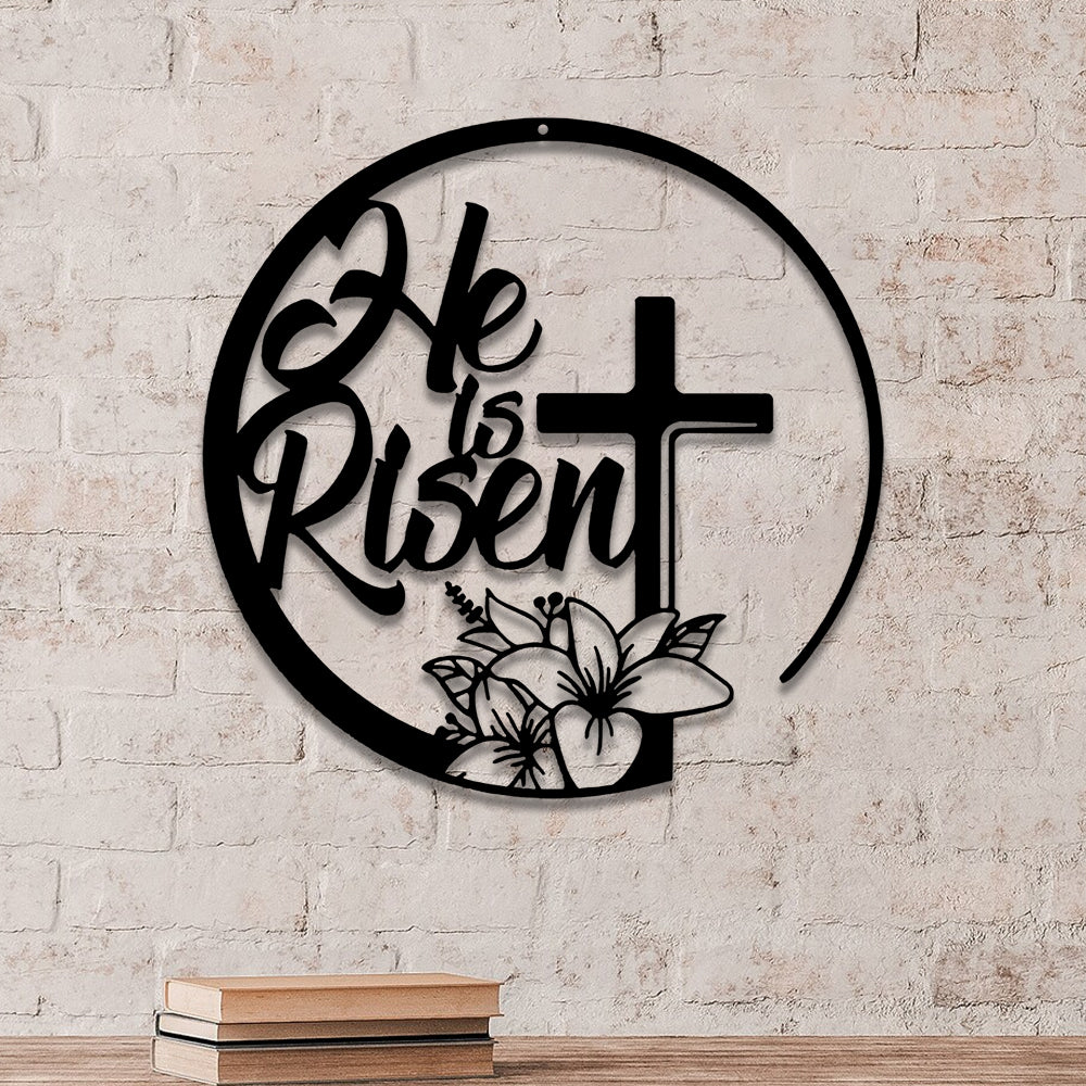 Easter He is Risen Indeed Sign Metal Wall Art Decoration – Beckymetal.com