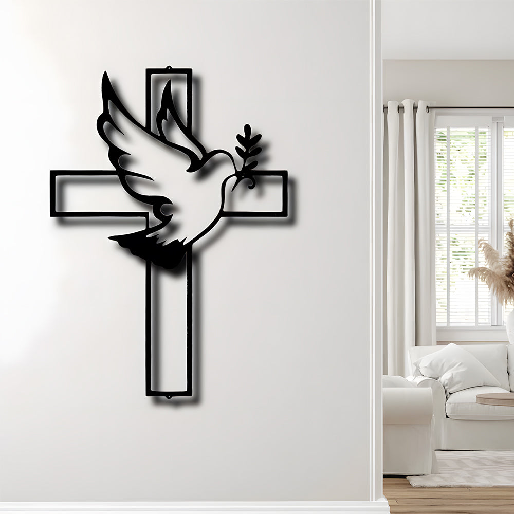 Easter Cross Dove Sign Metal Wall Art Decoration – Beckymetal.com