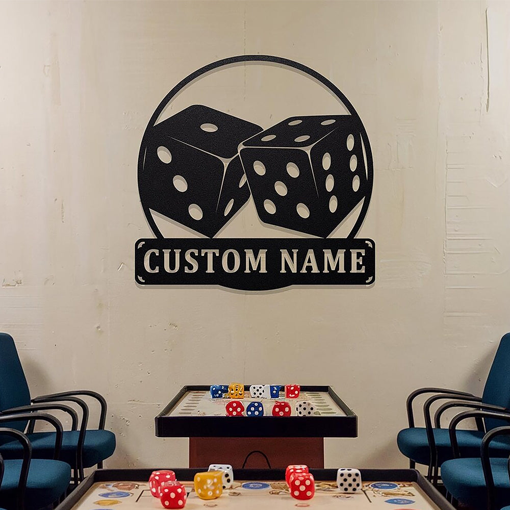 Custom Game Dice Sign Metal Wall Art Decoration – Beckymetal.com