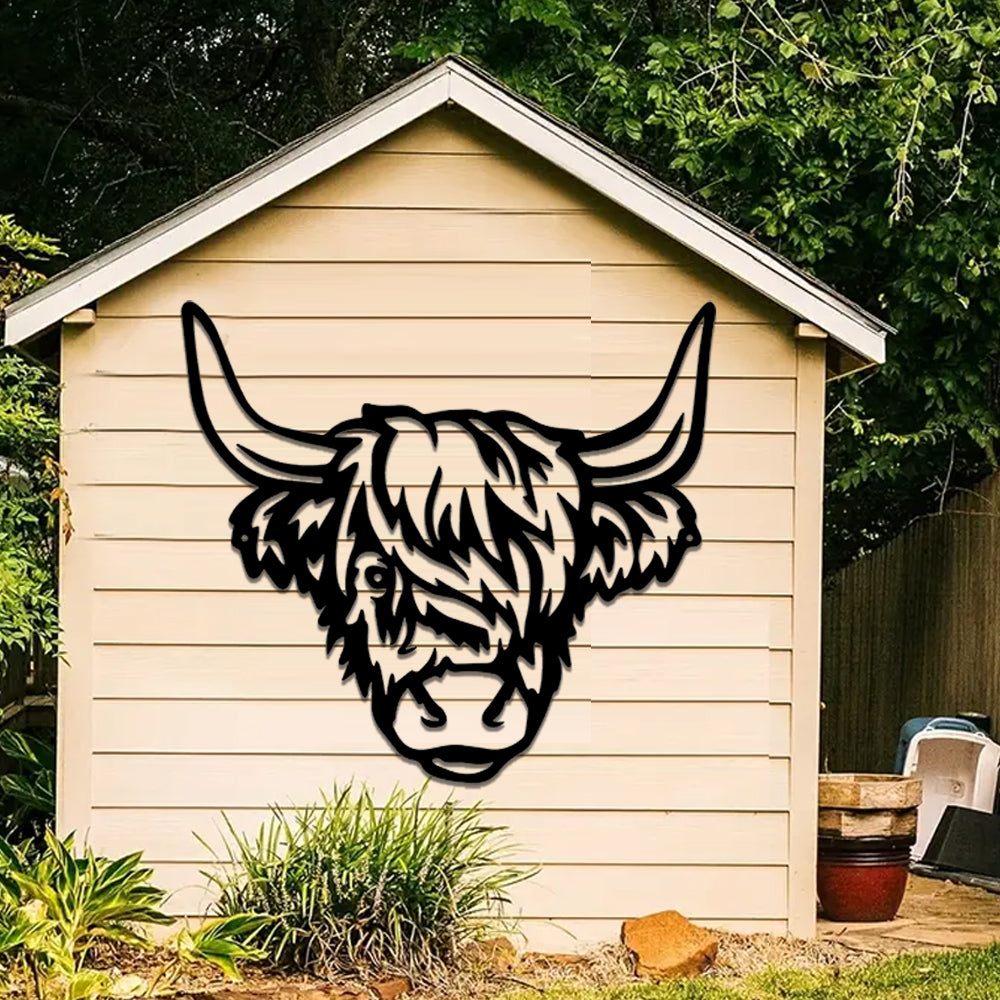 Rustic Cow Head Sign Metal Wall Art Decoration – Beckymetal.com