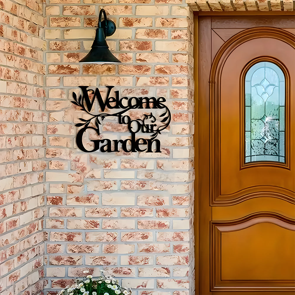 Welcome to Our Garden Sign Metal Wall Art Decoration – Beckymetal.com