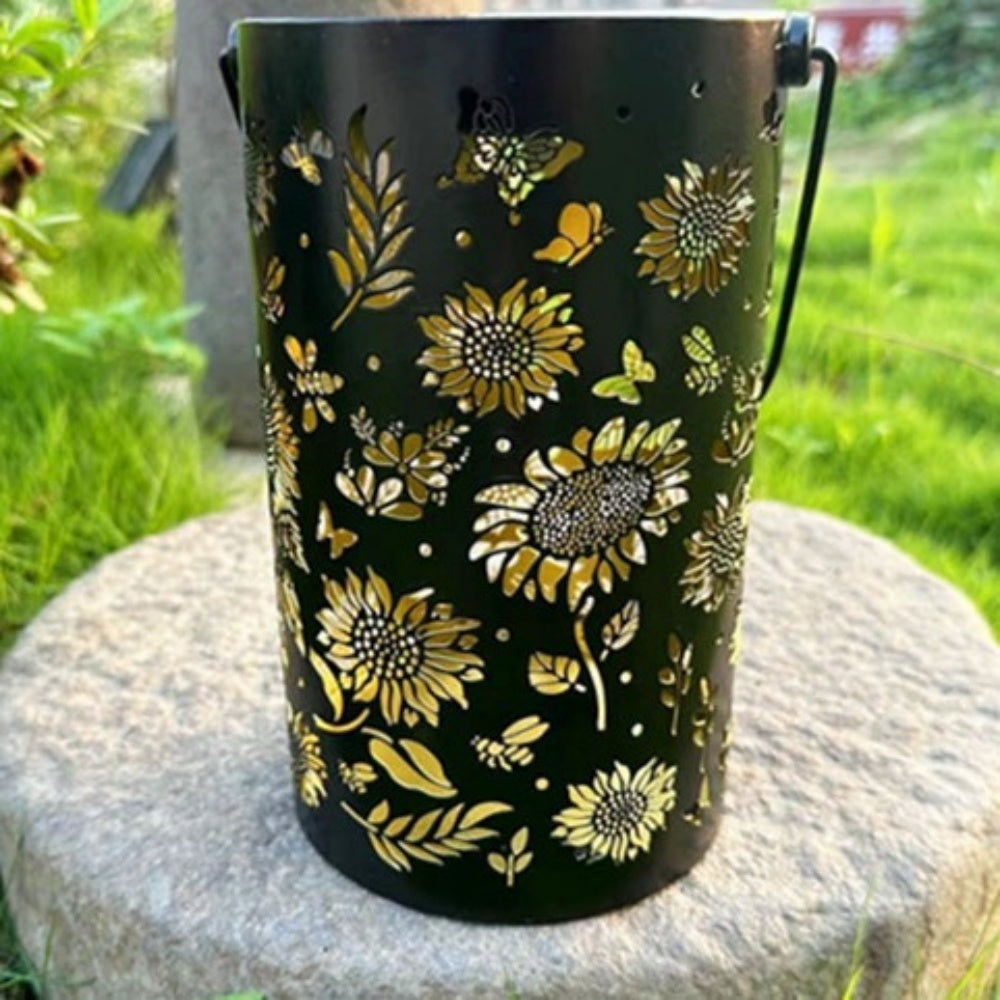 Sunflower Solar Lantern Metal Carving Outdoor Garden Solar Light ...