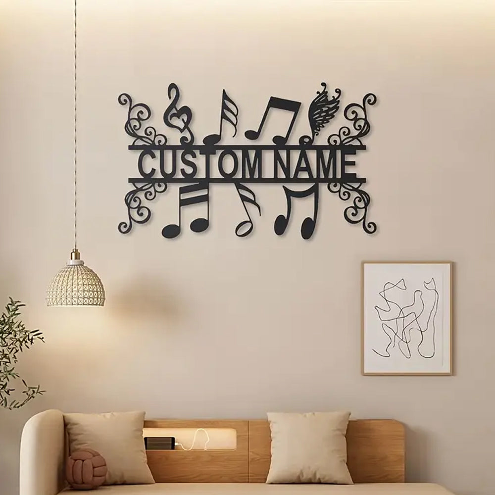 Custom Black Metal Musical Note Sign Metal Wall Art Decoration ...