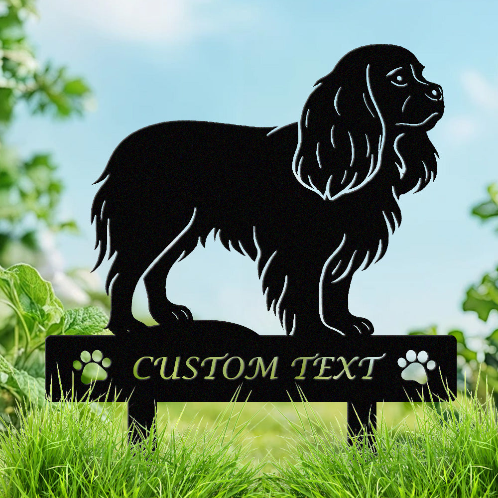Cavalier King Charles Spaniel Custom Dog Silhouette Metal Yard Stake ...