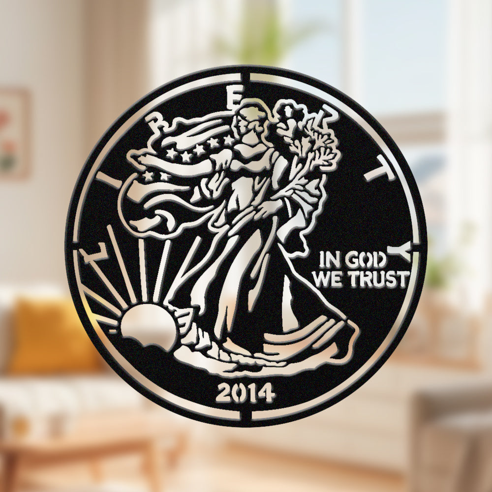 Statue of Liberty Round Metal Wall Art – Beckymetal.com