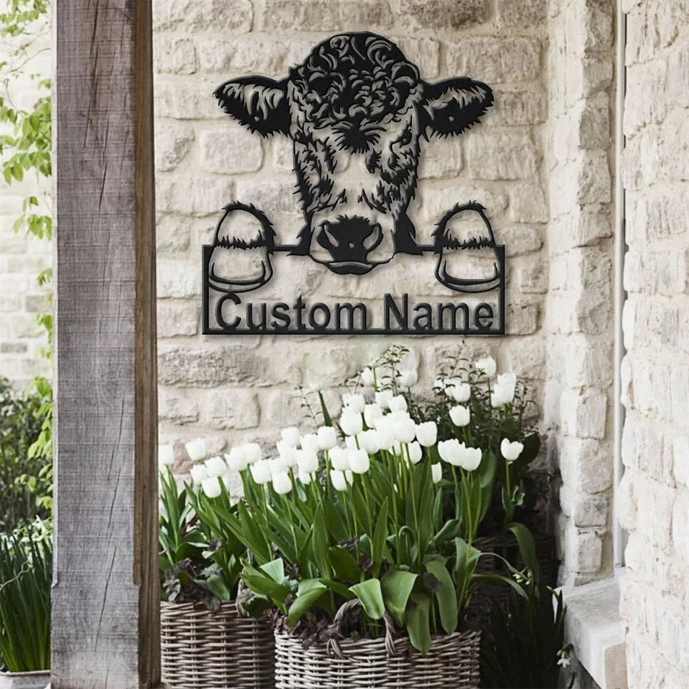 Personalized Cow Metal Sign Art Farm Decor – Beckymetal.com