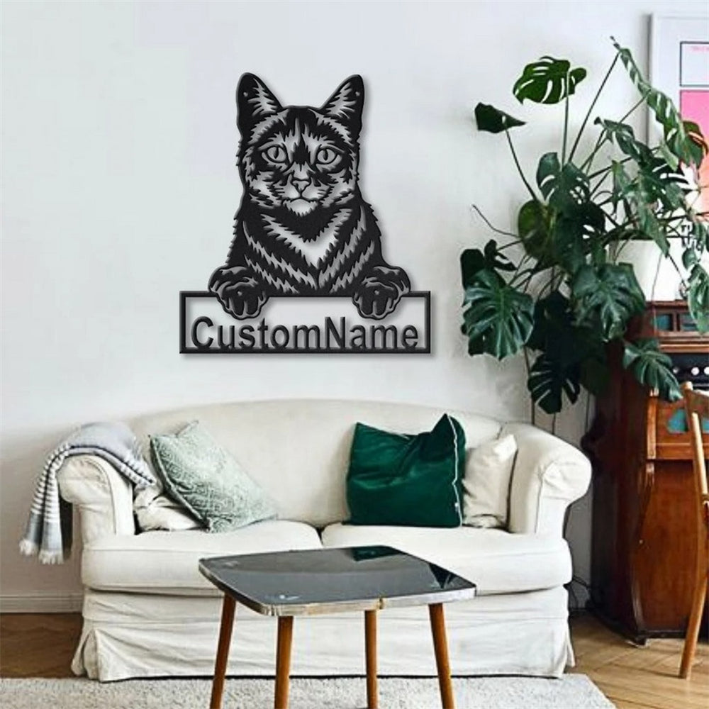 Domestic Cat Metal Sign Art Garden Decor – Beckymetal.com