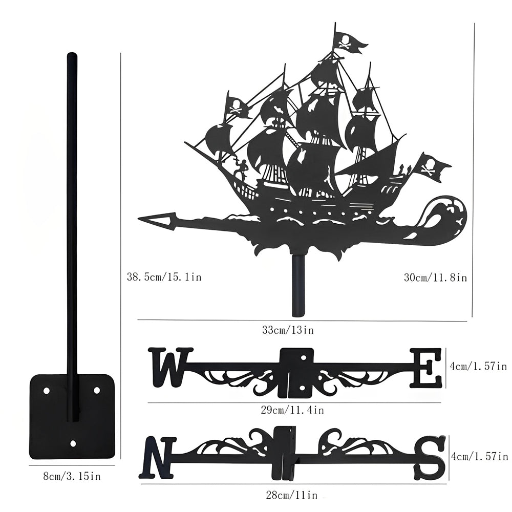 Pirate Ship Stainless Steel Weathervane – Beckymetal.com