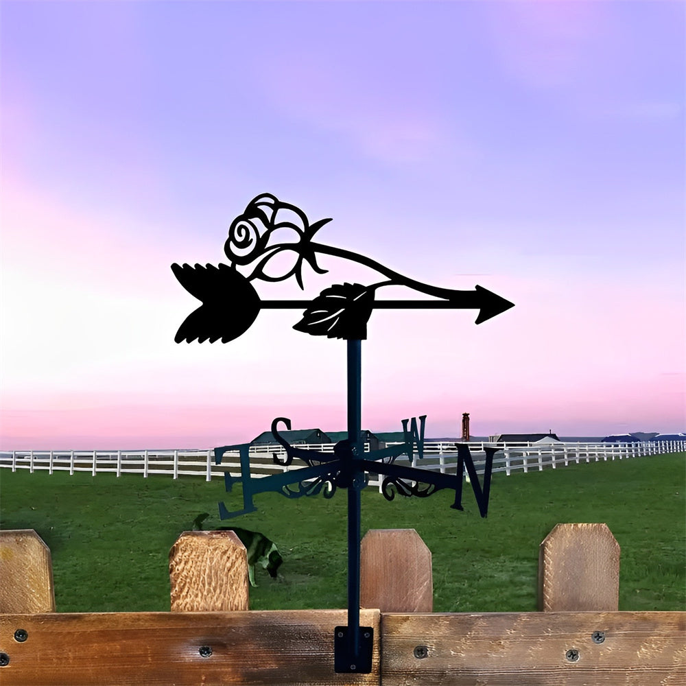 Rose Flower Stainless Steel Weathervane – Beckymetal.com