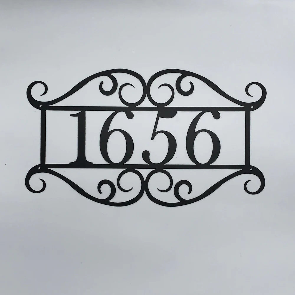 Scroll House Number Plaque Custom Address Metal Sign – Beckymetal.com