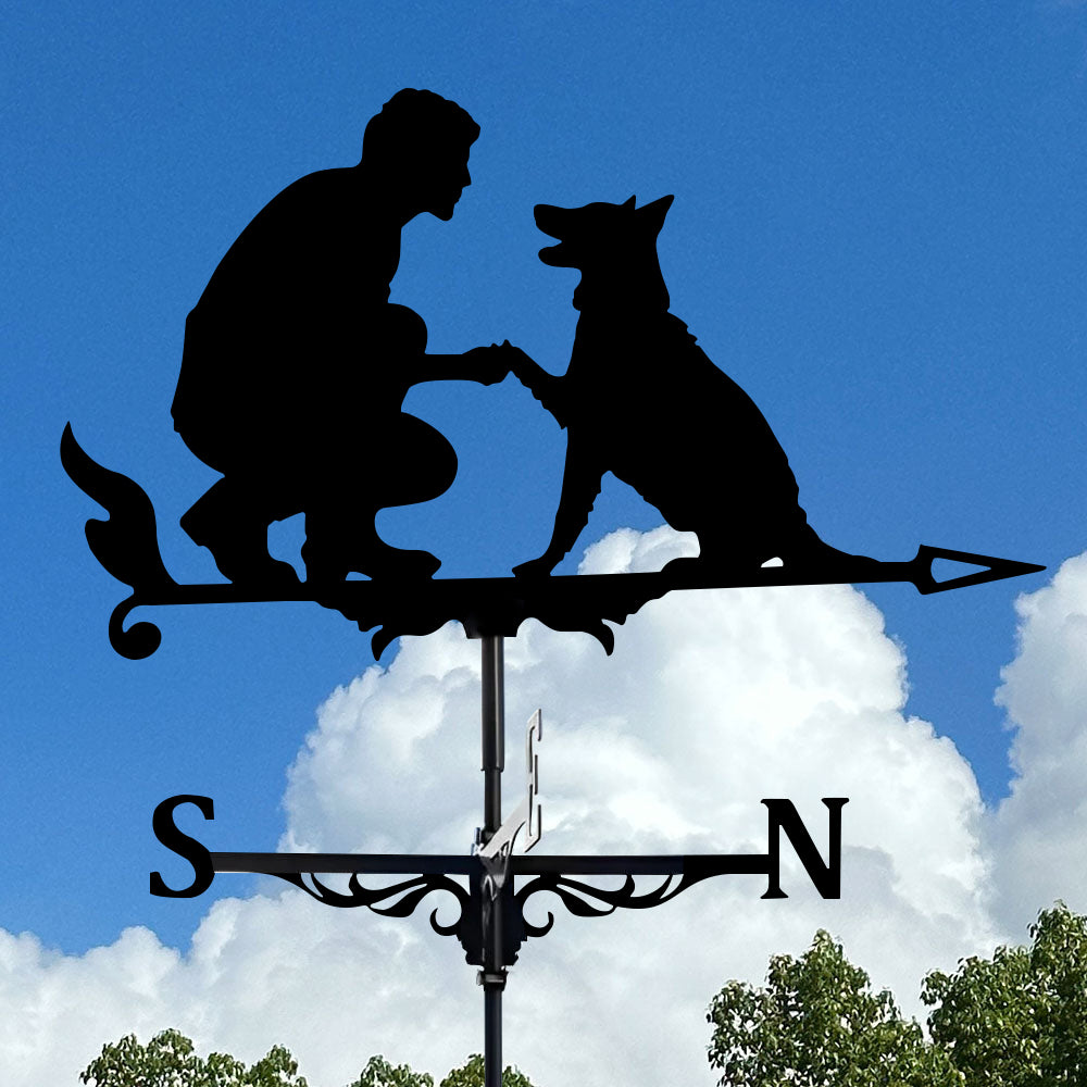 Man and Dog Stainless Steel Weathervane – Beckymetal.com