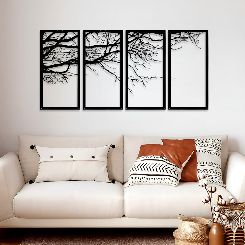 4 Pcs Tree of Artistic Conception Metal Wall Art – Beckymetal.com