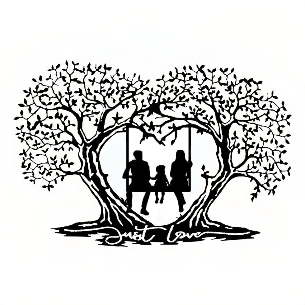 Family Tree Love Tree Heart Shaped Tree Of Life Metal Wall Art ...